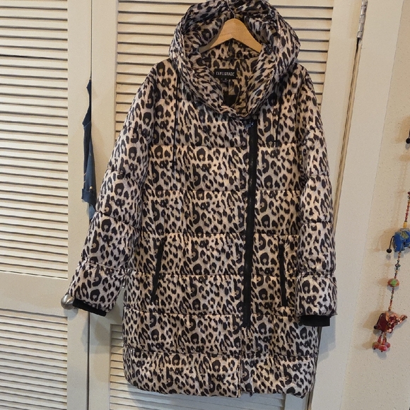 Centigrade | Jackets & Coats | Centugrade Chic Leopard Print Hooded ...